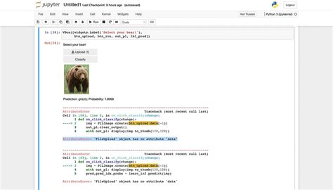 Attributeerror Fileupload Object Has No Attribute Data Part 1 2022 Fastai Course Forums