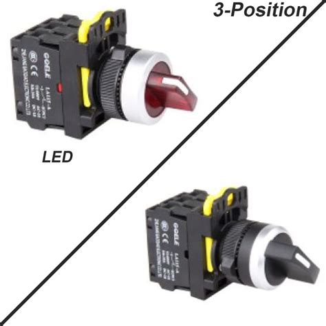 PCS Position Push Button Switch Selector Switch Short Handle Latching OR Momentary