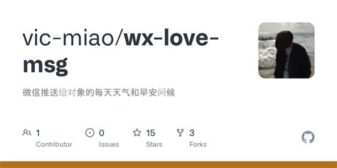 GitHub vic miao wx love msg 微信推送给对象的每天天气和早安问候