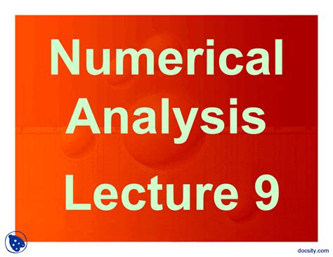 Solutions Of Linear Systems Of Equations Numerical Analysis Lecture Slides Docsity
