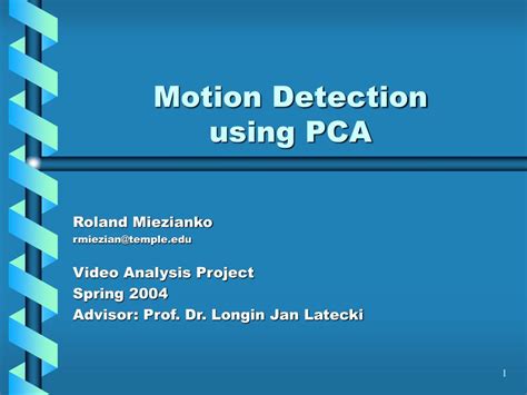 Ppt Motion Detection Using Pca Powerpoint Presentation Free Download Id1013504