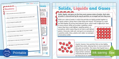 Solids Liquids And Gases