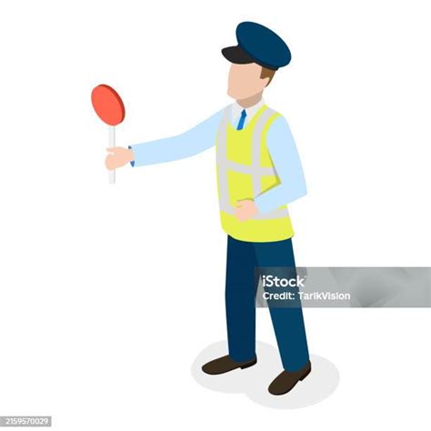 교통 경찰관 캐릭터의 3d 아이소 메트릭 플랫 벡터 세트입니다 항목 5 거리에 대한 스톡 벡터 아트 및 기타 이미지 거리 검사자 교통 Istock