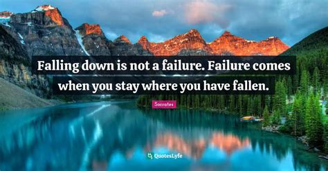 Falling Down Is Not A Failure Failure Comes When You Stay Where You H Quote By Socrates