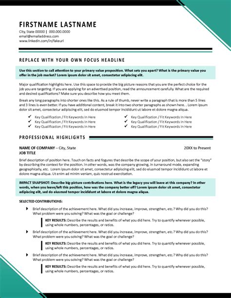 Dynamic Resume Format For Professionals Distinctive Templates