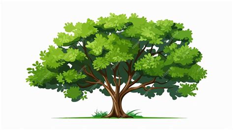 Peepal Tree Isolated Flat Vector Illustration On White Background