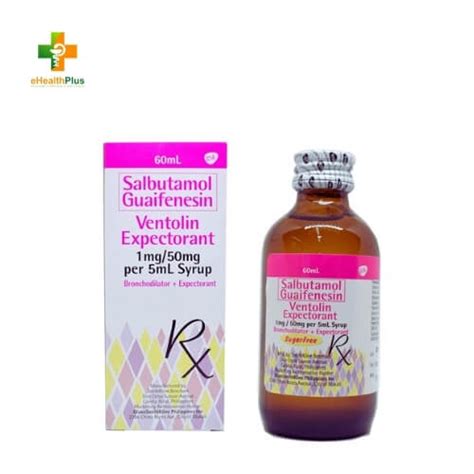 Ventolin Expectorant Salbutamol Guaifenesin Syrup 60ml