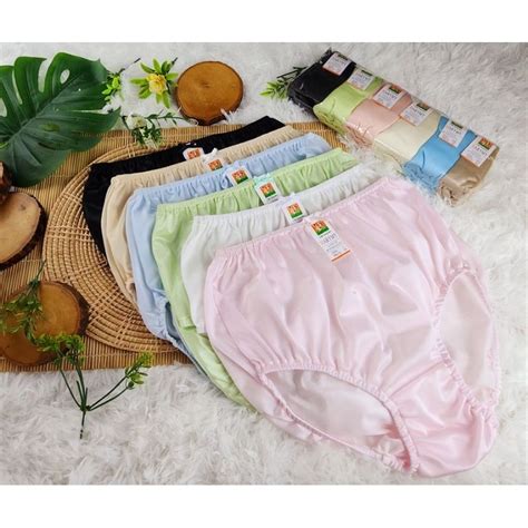 Marymyเมย์รี่มายด์แพ๊ค6ตัวคละสีกางเกงในยางสอดเอวสูงผ้าไนล่อนเงาเนื้อผ้าลื่นนิ่มนวลสวมใส่สบายตัว