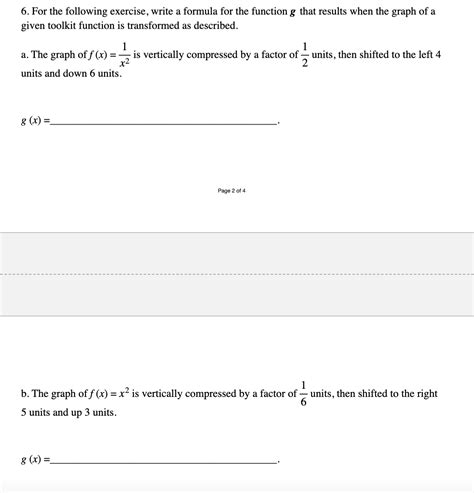 Solved For The Following Exercise Write A Formula For The Chegg