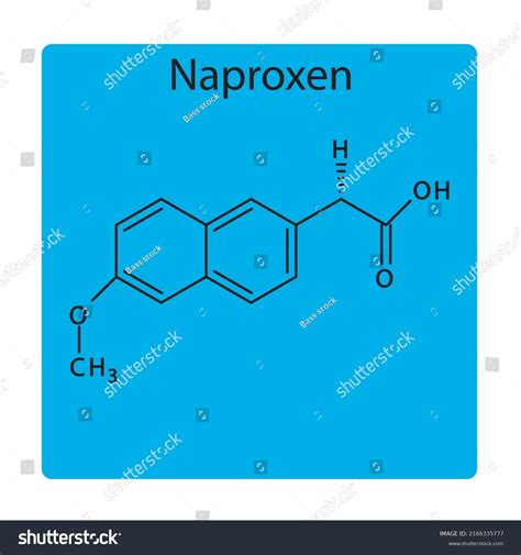Naproxen Molecular Structure Flat Skeletal Chemical Stock Vector Naproxen Molecular Structure Flat Skeletal Chemical Stock Vector