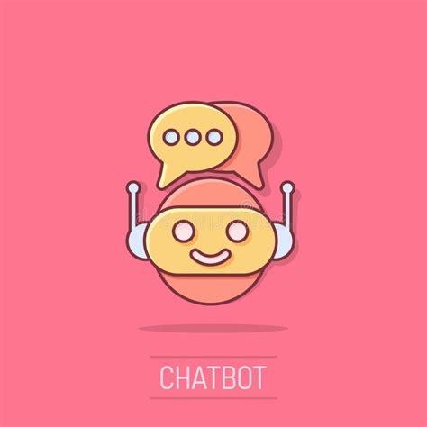 Cute Robot Chatbot Icon In Comic Style Bot Operator Vector Cartoon Illustration Pictogram Stock