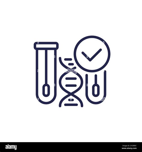 Dna Swab Tests Line Icon With A Check Mark Stock Vector Image And Art Alamy