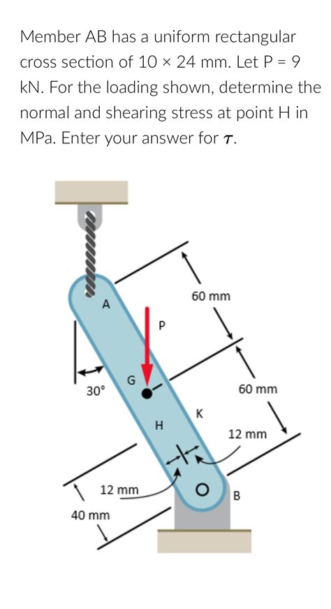 Solved Member AB Has A Uniform Rectangular Cross Section Of Chegg