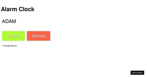 RxJS React Alarm Clock USES Codesandbox