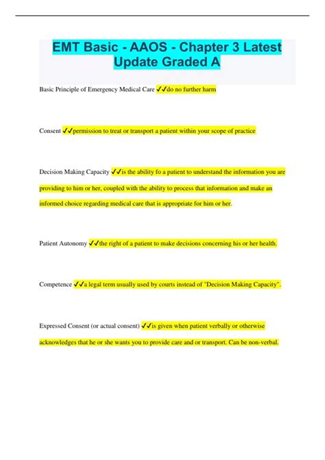 EMT Basic AAOS Chapter 3 Latest Update Graded A EMT Basic AAOS Stuvia US