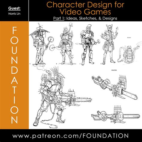Foundation Patreon Character Design For Video Games Part Ideas Sketches Designs With