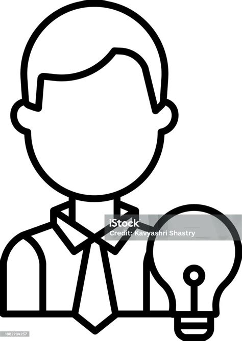 Creative Idea Outline Vector Illustration Icon Stock Illustration Download Image Now Adult
