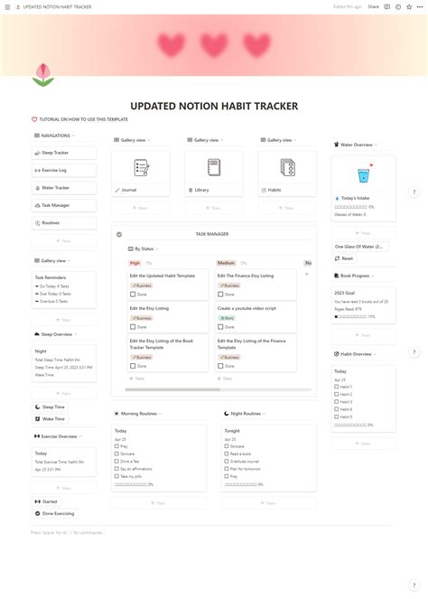 updated notion habit planner and tracker notions templates planner