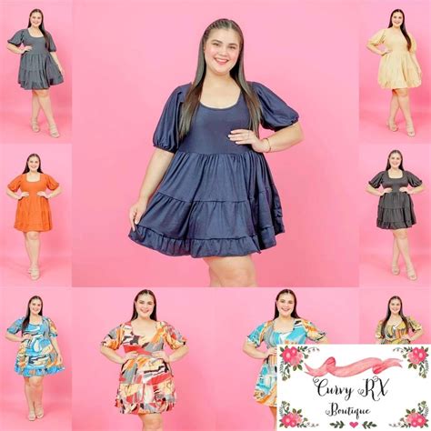 Plus Size Pia Squareneck Puff Dress Shopee Philippines