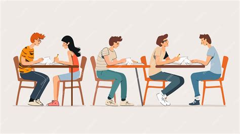 Male And Female Characters Passing The Exam Premium Ai Generated Vector