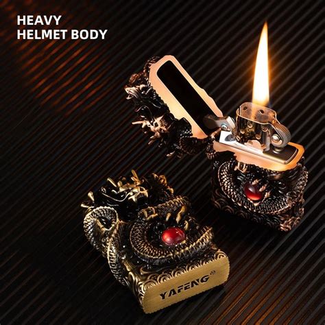 럭셔리 갑옷 금속 등유 라이터 빈티지 레트로 크리에이티브 조각 양각 휠 플린트 가솔린 라이터 흡연 남성 선물 신제품 Aliexpress