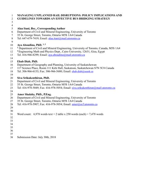 Pdf Managing Unplanned Rail Disruptions Policy Implications And Guidelines Towards An