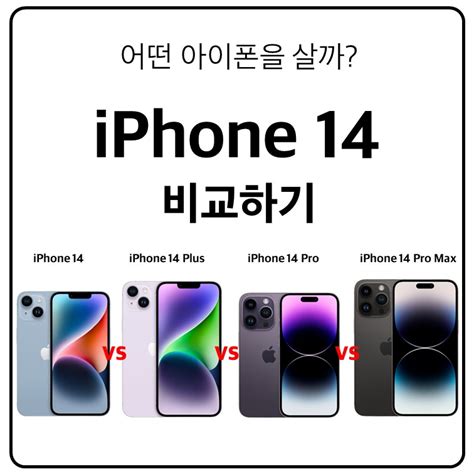 아이폰 14 Vs 플러스 Vs 프로 Vs 프로 맥스 비교 차이 추천 13 포함 굿리뷰