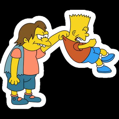Nelson Bullies Bart Simpsons Sticker