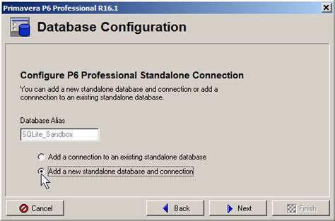 Creating A New SQLite Database In Primavera P Professional