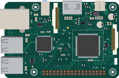 Diy Electronic Mini Board With A Micro Controller Vector Image