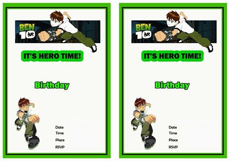 Tv Cartoons Invitations 10th Birthday Invitation Ben 10 Birthday