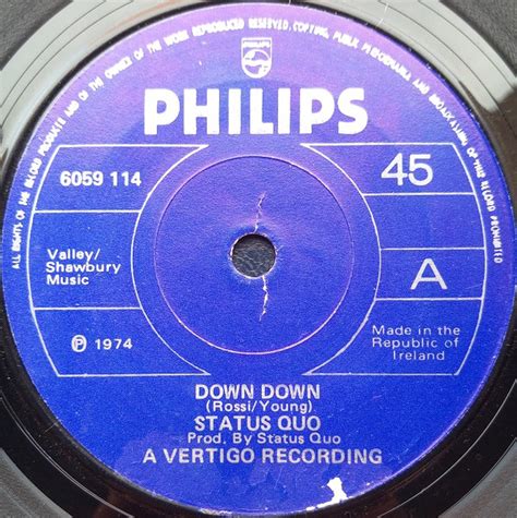 Status Quo Down Down 1974 Vinyl Discogs