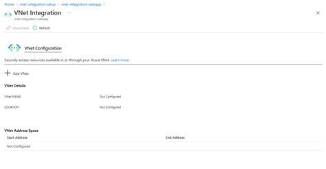 Enable Integration With An Azure Virtual Network Azure App Service Azure Docs