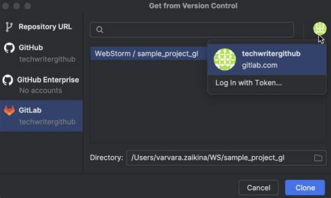 Manage Projects Hosted On Gitlab Webstorm Documentation