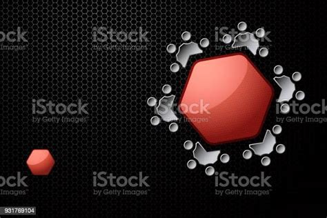 추상 그라데이션 화이트와 레드 메쉬 육각 빨간색과 회색 형태와 배경 0명에 대한 스톡 벡터 아트 및 기타 이미지 0명 가리기 개념 Istock