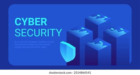 Cyber Security Isometric Concept Antivirus Encryption Stock Vector