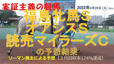 福島牝馬ステークス オアシスステークス 読売マイラーズカップ 2022 【予想結果】3月回収率124％！実証主義の競馬：福島牝馬s＆オアシスs