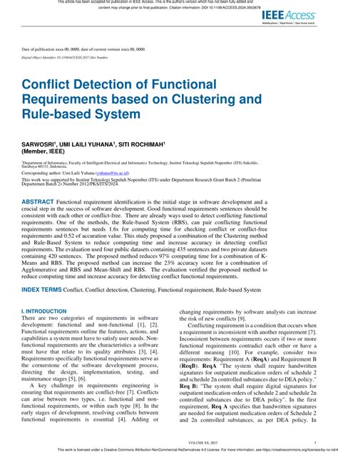 Pdf Conflict Detection Of Functional Requirements Based On Clustering