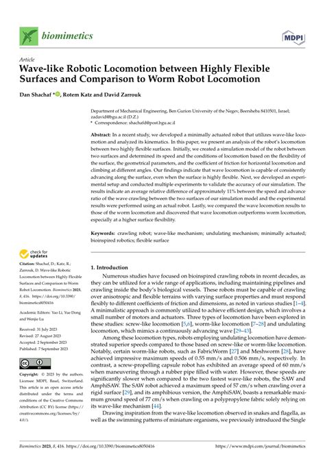 Pdf Wave Like Robotic Locomotion Between Highly Flexible Surfaces And Comparison To Worm Robot