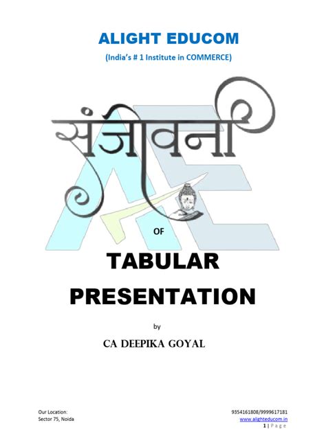 Understanding Tabular Presentation Pdf Applied Mathematics