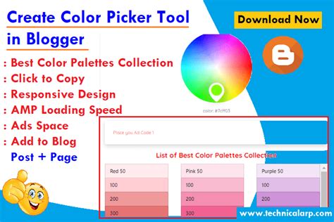 Add Color Picker Tool And Color Palette Tool In Blogger ~ Technical Arp
