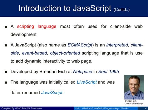 CSS Unit I Basics Of JavaScript Programming PDF