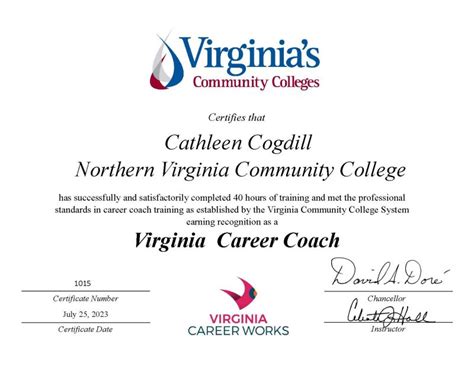 Cathleen H Cogdill Mba Ph D On Linkedin New Certification Thank You Vccs