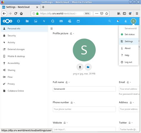 CentOS NextCloud Use External Storage Server World