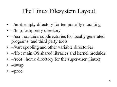 Filesystem 1 File Hierarchy The Unix System Consists