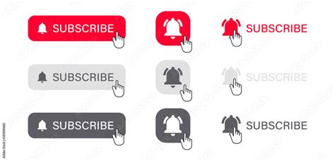 Set Of Subscribe Button For Social Media Stock Illustration Adobe Stock