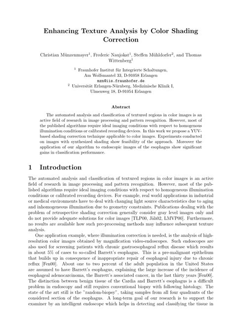 Pdf Enhancing Texture Analysis By Color Shading Correction