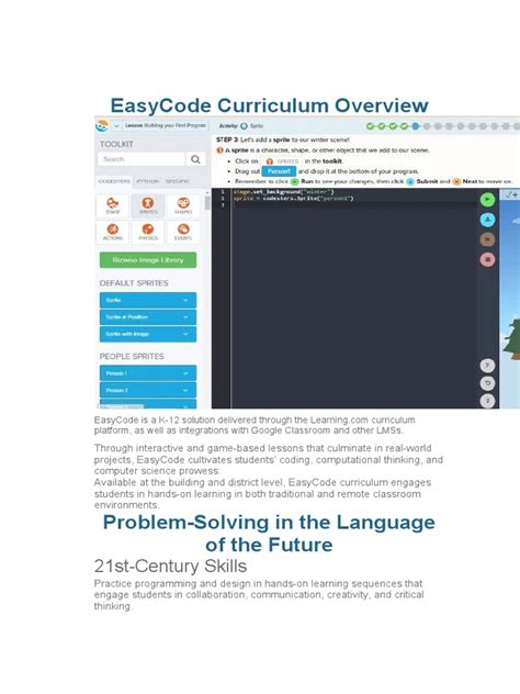 Easycode Curriculum Overview Pdf Computer Programming Curriculum