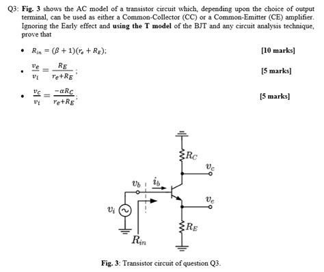 Solved Q Fig Shows The AC Model Of A Transistor Circuit Chegg Com