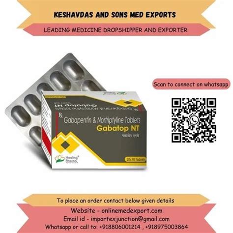 400mg10mg Gabatop Nt Gabapentin Plus Nortriptyline Combination For